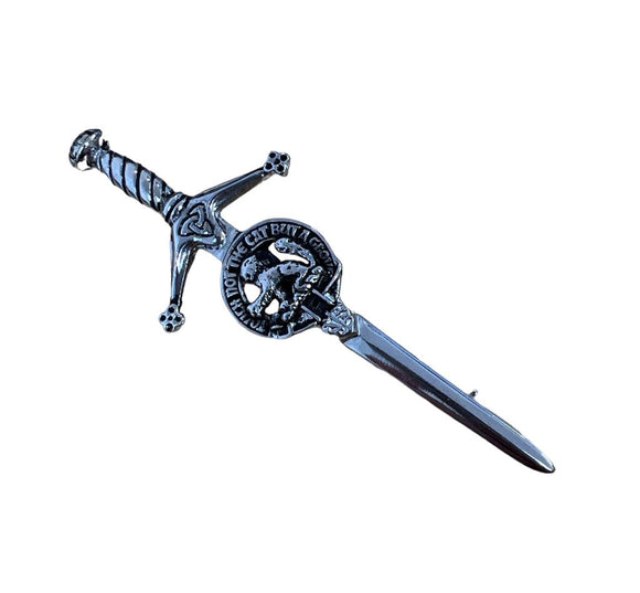 MacPherson Clan Crest Pewter Sword Kilt Pin – Kilts Wi Hae