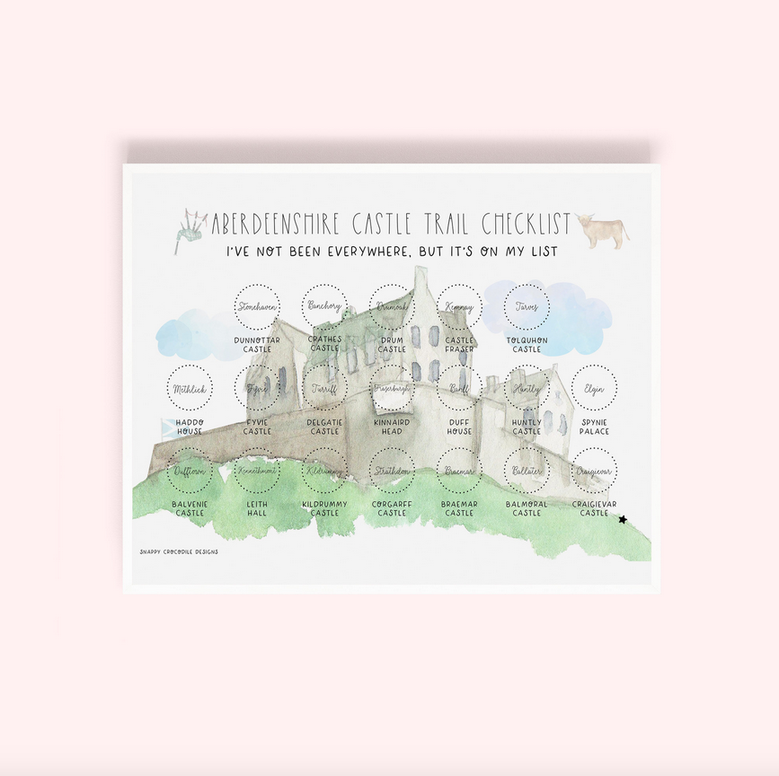 Aberdeenshire Scottish Castle Trail Fun Scratch Off Poster - Visit The ...