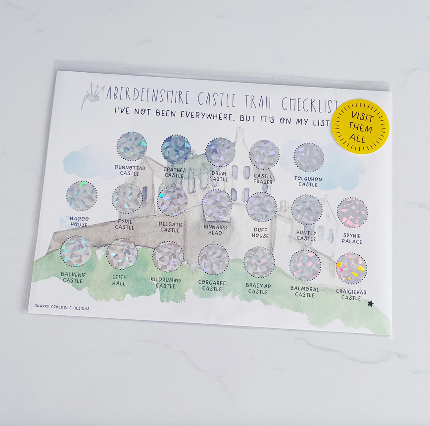 Aberdeenshire Scottish Castle Trail Fun Scratch Off Poster - Visit The ...