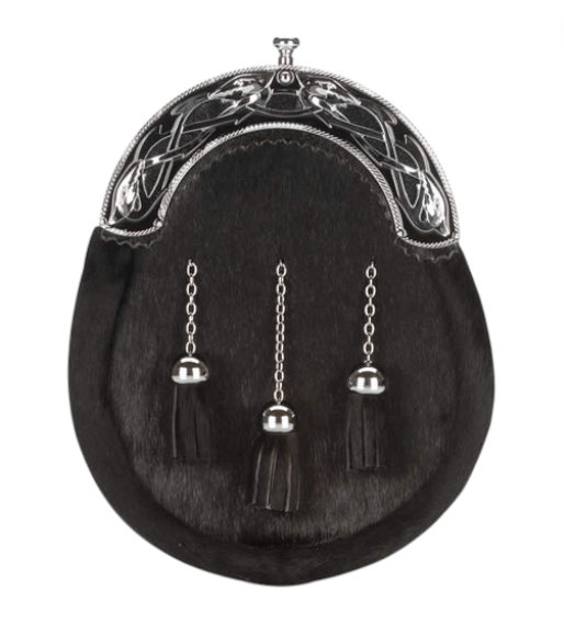Chrome & Black Serpent on Black Pony Sporran – Kilts Wi Hae Ltd
