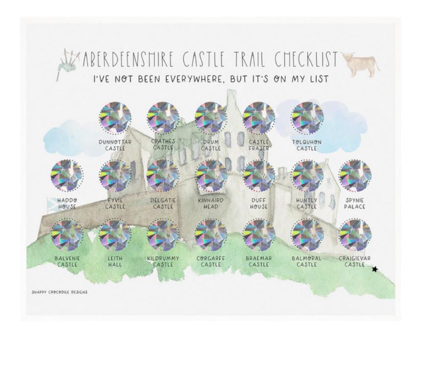 Aberdeenshire Scottish Castle Trail Fun Scratch Off Poster - Visit The ...